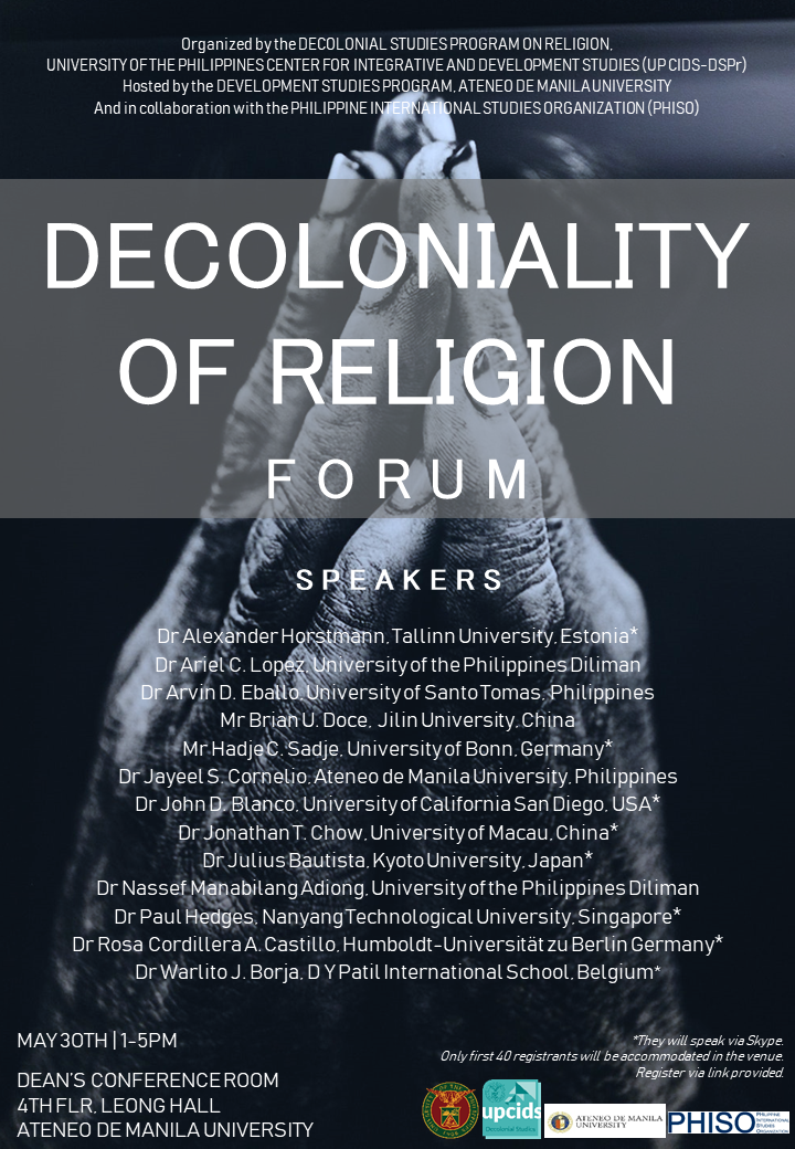Decoloniality of Religion forum – Philippine International Studies ...